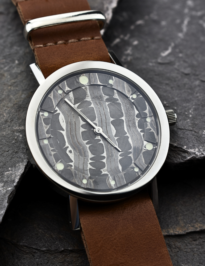 Unique damascus watch